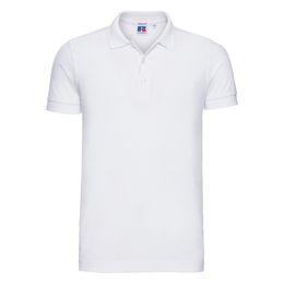 Russel Athletic Russell Herren Stretch Kurzarm-Poloshirt (Wei&szlig;)