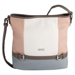 Hobo Tom Tailor "Juna", Damen, Gr. B/H/T: 33cm x 28cm x 12,5cm, rosa, Polyurethan, gepflegt, kontrastfarbene Details, mehrfarbig, Taschen Hobo, aus soft genarbtem ledrigen Material mit gl&auml;nzenden Metall-Accessoires