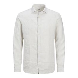 Jack & Jones Herrenhemd der Marke Jack & Jones. Das Hemd ist aus hochwertigem Leinen gefertigt. Das luftige Material sorgt f&uuml;r einen herrlich leichten Tragekomfort. Marke: Jack & JonesModellname: Parker Linen StripeKategorie: HerrenhemdenMaterialien: Baumwolle, PolyesterFarben: wei&szlig;, beige