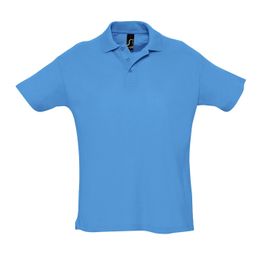 SOLS Herren Sommer II Pique Kurzarm-Poloshirt (Aqua)