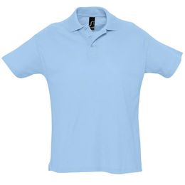 SOLS Herren Sommer II Pique Kurzarm-Poloshirt (Himmelblau)