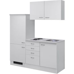 Pantryk&uuml;che Flex-Well "Wito", wei&szlig; (k&uuml;che: wei&szlig;, front: wei&szlig;, korpus: wei&szlig;, arbeitsplatte: fantasie), B:160cm H:200cm T:60cm, Komplettk&uuml;chen-Sets, Gesamtbreite 160 cm, mit Einbau-K&uuml;hlschrank, Kochfeld und Sp&uuml;le etc.