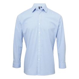 Premier - "Gingham" Hemd f&uuml;r Herren Lang&auml;rmlig ()