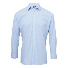 Premier - "Gingham" Hemd f&uuml;r Herren Lang&auml;rmlig ()
