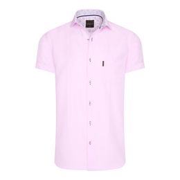 Cappuccino Italia Kurzarmbluse f&uuml;r Herren. Die Bluse ist aus 100% Baumwolle und hat eine normale Passform. Marke: Cappuccino ItaliaModellname: Kurzarmbluse UniKategorie: HerrenMaterialien: BaumwolleFarbe: rosa, wei&szlig;