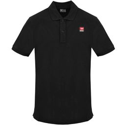 Diesel - Poloshirt &bdquo;caviar" In Schwarz Mit Kleinem Logo-patch