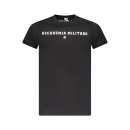 Accademia Militare Schwarzes Baumwoll-T-Shirt f&uuml;r Herren
