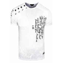 Rusty Neal Acid Washed T-Shirt mit Prints