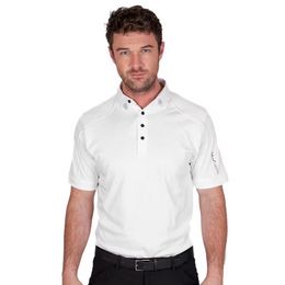 Island Green - Poloshirt Abgesteppt f&uuml;r Herren - Emblem (Wei&szlig;)