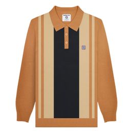 Lambretta - "AW24" Poloshirt Verkleidet f&uuml;r Herren Lang&auml;rmlig (Tabak)
