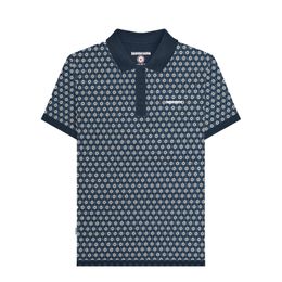 Lambretta - "Roundel" Poloshirt f&uuml;r Herren (Marine/Silber)