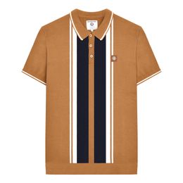 Lambretta - "Greco" Poloshirt f&uuml;r Herren kurz&auml;rmlig (Tabak)