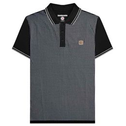 Lambretta Herren Hahnentritt Big & Tall Polohemd (Schwarz/Eisen)