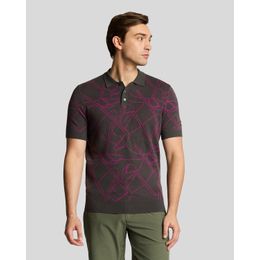 Lyle & Scott Lyle & Scott Golf Outline Strick-Polo-Shirt - Lila