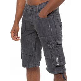 Enzo Herren Cargo Combat Denim Shorts