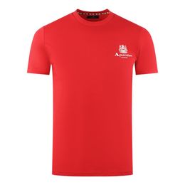 Aquascutum London Aldis Marke Logo auf Brust rot T-Shirt