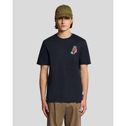 Lyle & Scott Besticktes Grafik T-Shirt mit Rundhalsausschnitt