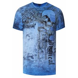 Rusty Neal Biker T-Shirt Verwaschen mit All Over Prints
