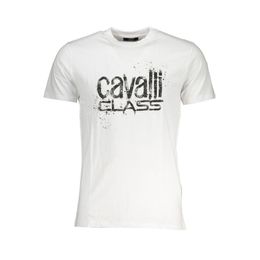 Cavalli Class Bianco Baumwoll Herren T-Shirt