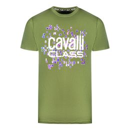 Cavalli Class Skalen-Design-Logo gr&uuml;nes T-Shirt