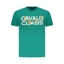Cavalli Class Verde Herren T-Shirt aus Baumwolle