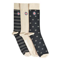 Lambretta - Socken f&uuml;r Herren (3er-Pack) (Dunkles Marineblau/Steinfarben)