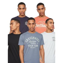 CrossHatch - "Brandax" T-Shirt f&uuml;r Herren(5er-Pack) (Bunt)