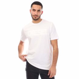 Diesel - T-shirt In Leuchtendem Wei&szlig; Mit Einfarbigem Logo