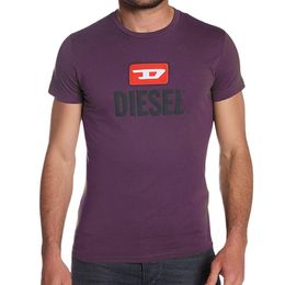 Diesel New Bold Logo Dunkellila T-Shirt