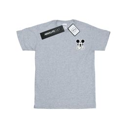 Disney - "Mickey Mouse Dont Speak Breast Print" T-Shirt f&uuml;r Herren (Grau)