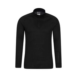 Mountain Warehouse Herren Talus Zip Neck Langarm Thermal Top (Schwarz)