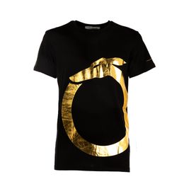 Trussardi Herren T-Shirt mit kurzen &Auml;rmeln und einfarbigem Rundhalsausschnitt mit Druck