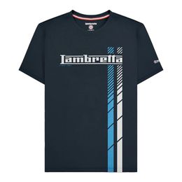 Lambretta - "SS25" T-Shirt f&uuml;r Herren (Marine/Wei&szlig;/Blau)