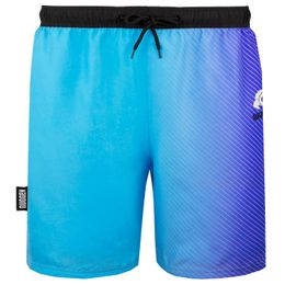 GUGGEN Mountain Herren Badehose mit Muster Streifen Blau Lila