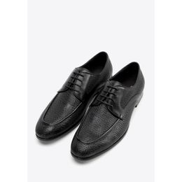 Wittchen Herren-Derbyschuhe aus echtem Leder mit Flechtmuster, schwarz