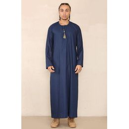 Blauer Thobe Jubba f&uuml;r Herren, Saudi-arabischer Eid-Emirati-Kaftan, Jubbah-Quastenrobe