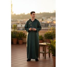 Gr&uuml;ne Kapuzen-Eid-Marokkanische Jubba-Robe f&uuml;r Herren Ramadan Eid Thobe LFS - HM12