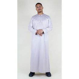 Herren Beige Thobe Robe Satin Emirati Islamic Jubba Eid Regular Fit