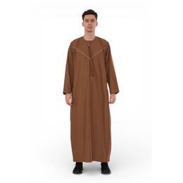 Herren Eid Kamelbraun Marokkanische Thobe Robe Djellaba Ramadan Eid Jubba- HM10