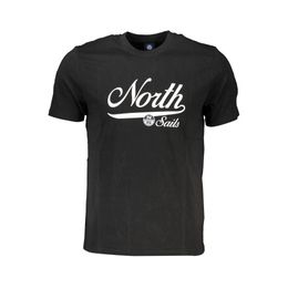 North Sails Schwarzes Baumwoll-Herren-T-Shirt