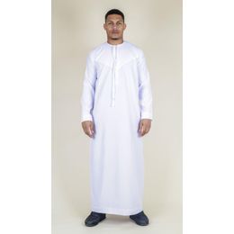 Wei&szlig;e Thobe Emirati islamische Jubba-Robe f&uuml;r Herren, Eid-Quaste, schmale Passform