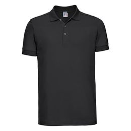 Russel Athletic Russell Herren Stretch Polo-Shirt, Kurzarm (Schwarz)