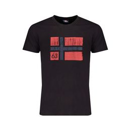 Norwegen 1963 Schwarzes Baumwoll-Herren-T-Shirt