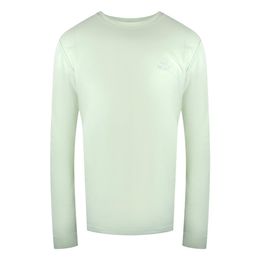 Diesel - Lang&auml;rmliges T-shirt In Creme Mit Einfarbigem Logo