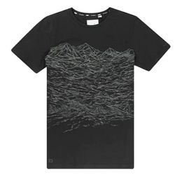 Puma X Stampd Wave Texture Print Kurzschl&auml;fe schwarzes Crew Herren T-Shirt 570919 01