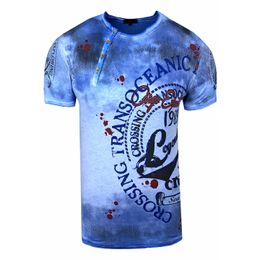 Rusty Neal Rundhals T-Shirt mit All Over Front Print