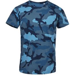 SOLS Herren Camo Kurzarm T-Shirt (Blau Camo)