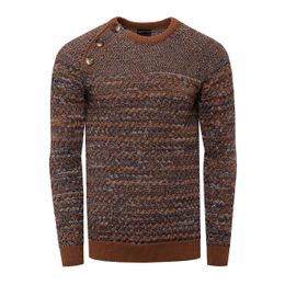 Rusty Neal Side Button-Placket Rundhals-Pullover