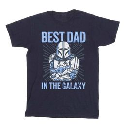 Star Wars - "Mandalorian Best Dad Galaxy" T-Shirt f&uuml;r Herren (Marineblau)