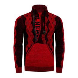 Rusty Neal 1/2 Zip Pullover im Kontrast Design